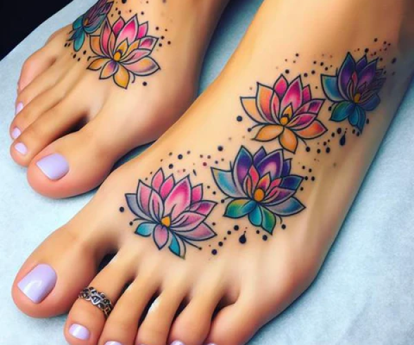 Butterfly Foot Tattoo Lotus
